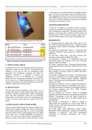 Freertos based environmental data acquisition using arm cortex m4 f core | PDF