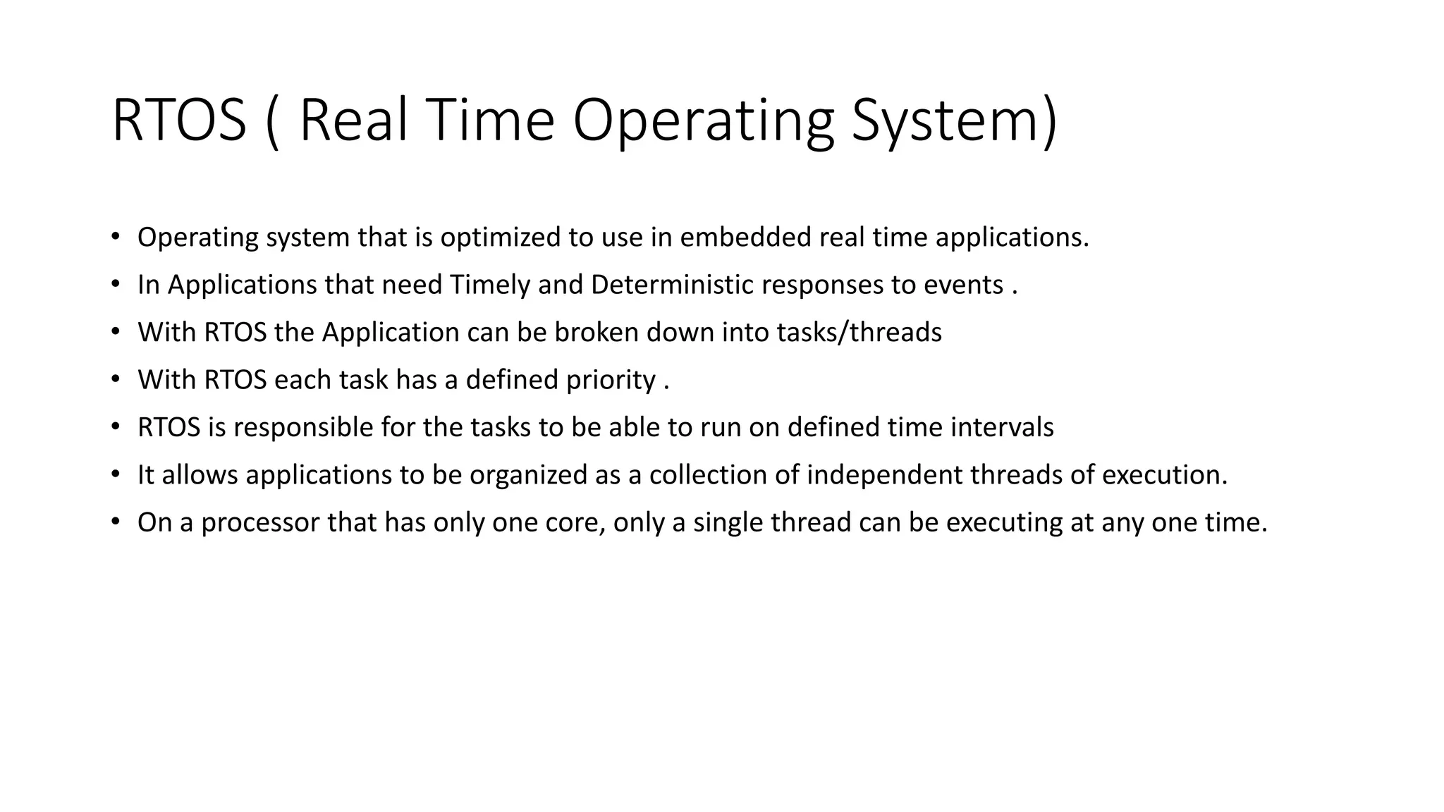 FreeRTOS basics (Real time Operating System) | PPTX
