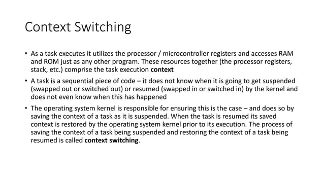 FreeRTOS basics (Real time Operating System) | PPTX | Operating Systems | Computer Software and ...