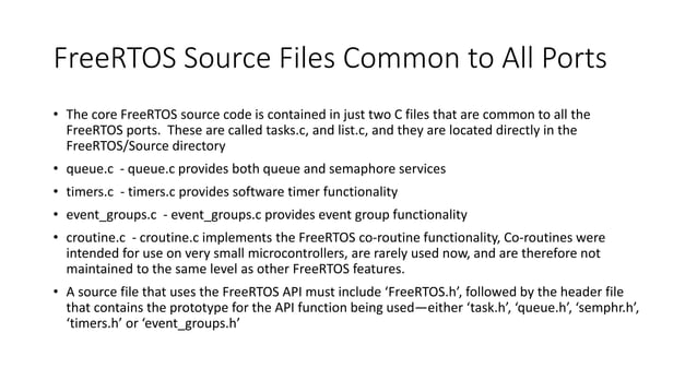 FreeRTOS basics (Real time Operating System) | PPTX | Operating Systems | Computer Software and ...