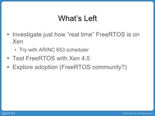 XPDS14: Porting FreeRTOS to Xen on the ARM Cortex A15 - Jonathan ...