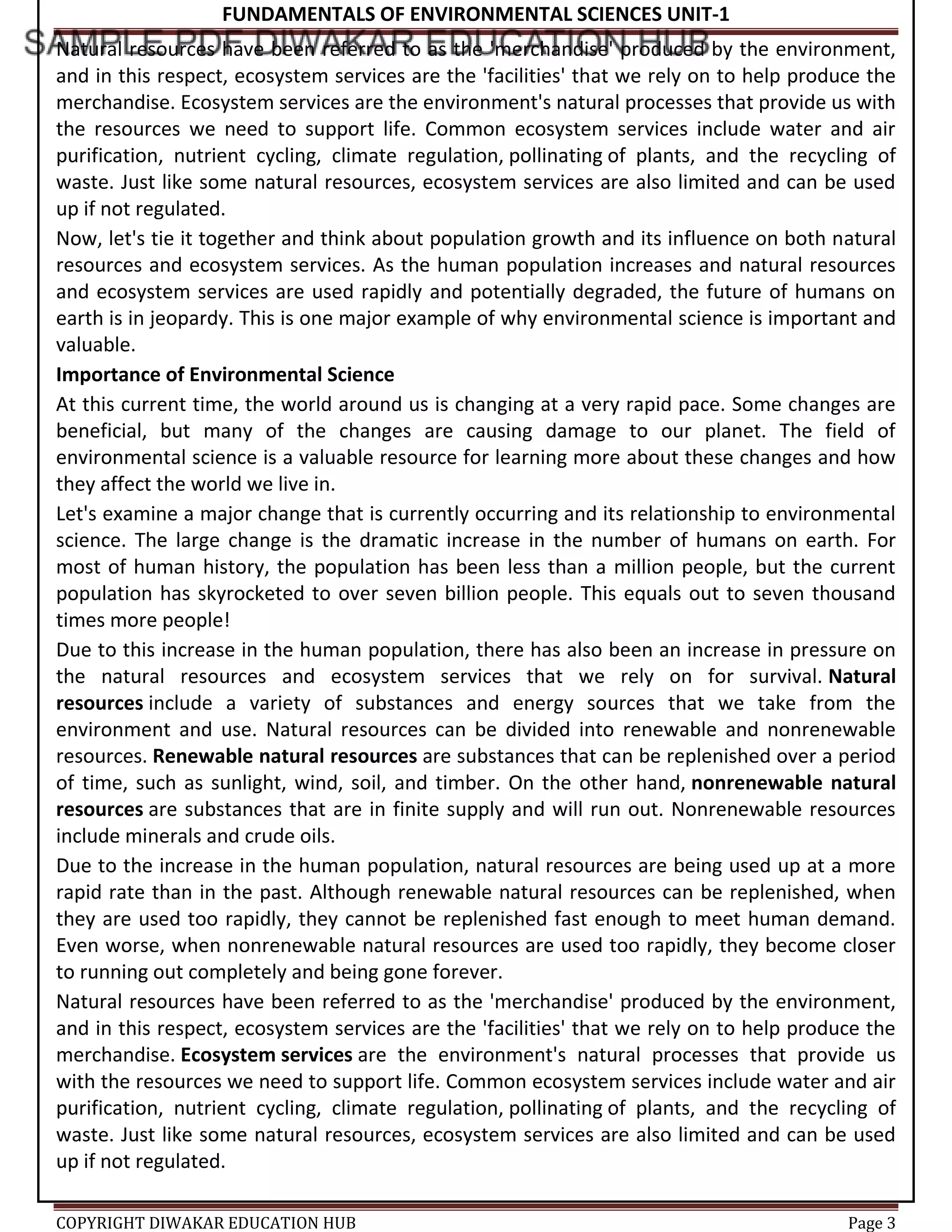 UGC NET Environment Science [EVS] Book PDF [Sample] | PDF