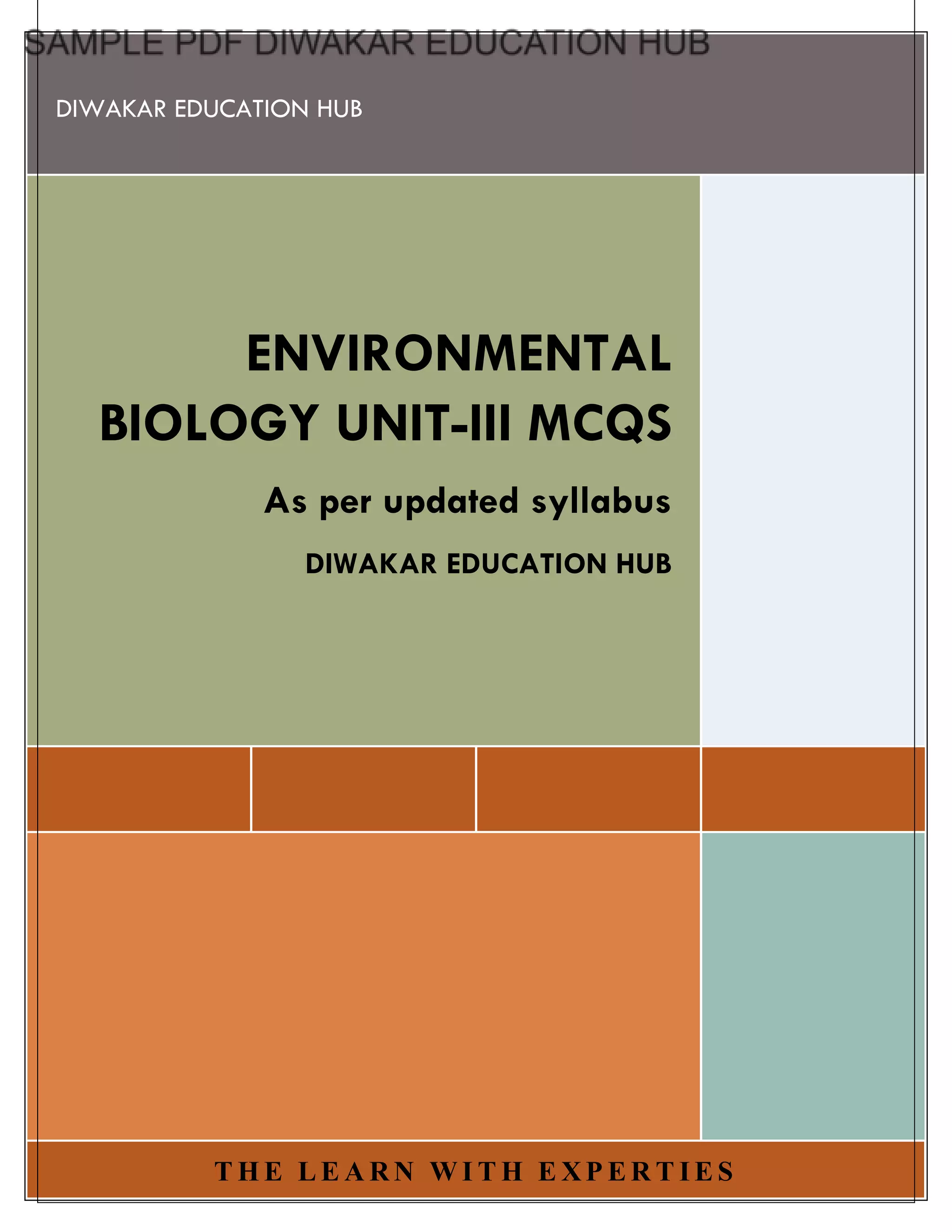 UGC NET Environment Science [EVS] Book PDF [Sample] | PDF