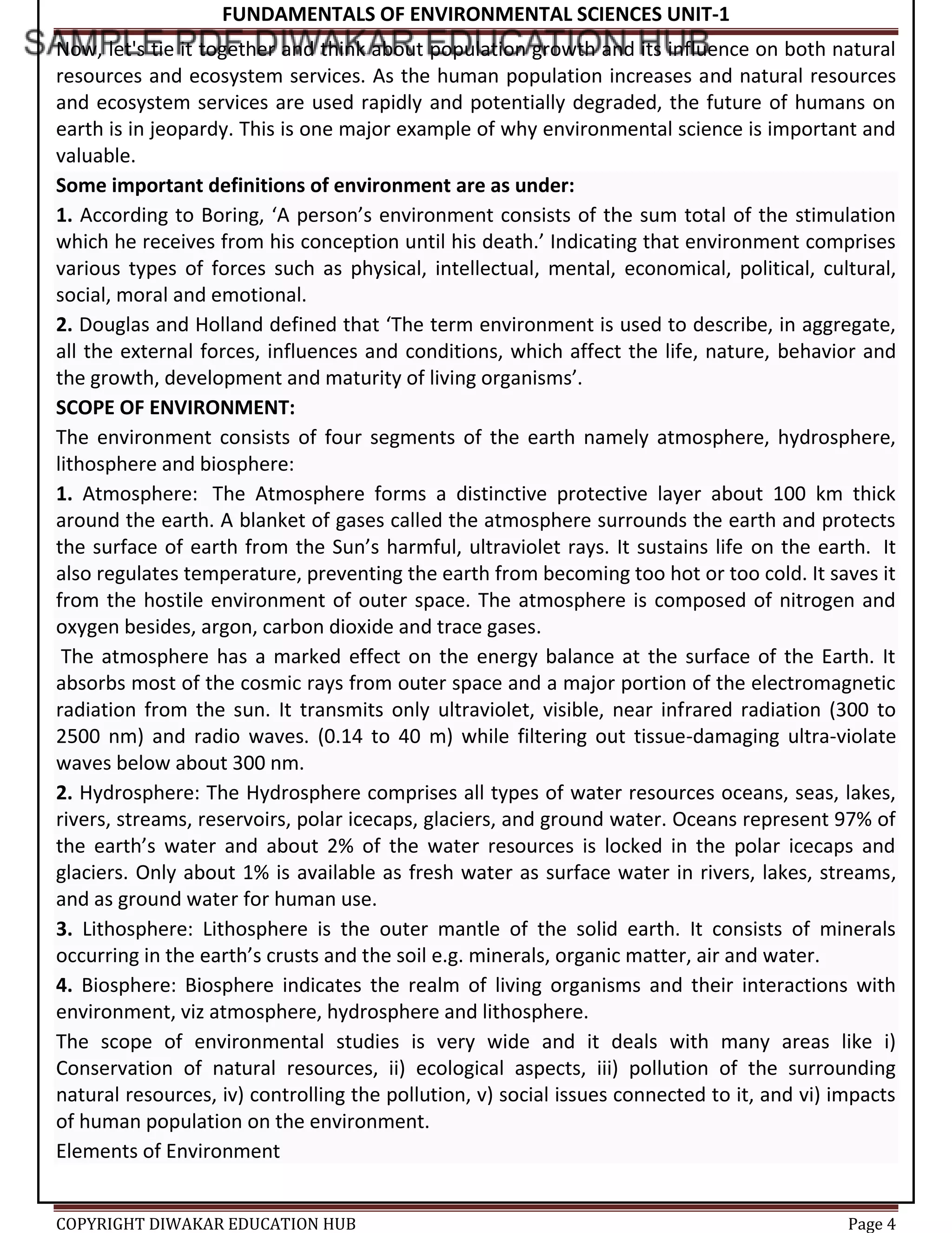 UGC NET Environment Science [EVS] Book PDF [Sample] | PDF