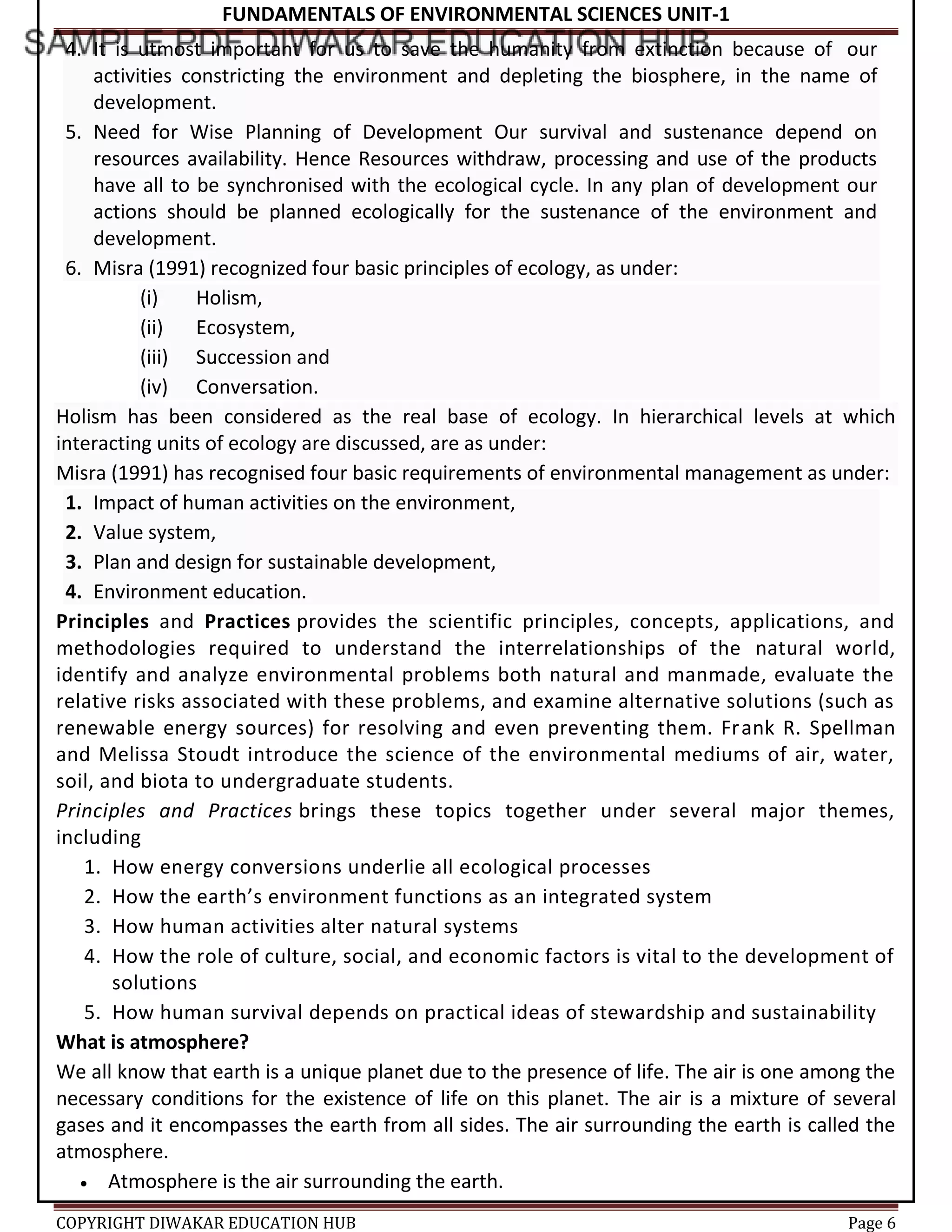 UGC NET Environment Science [EVS] Book PDF [Sample] | PDF