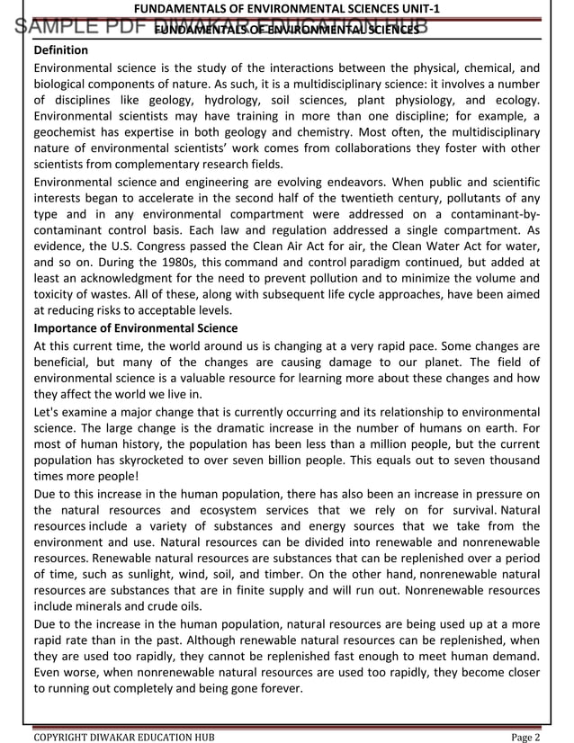 UGC NET Environment Science [EVS] Book PDF [Sample] | PDF