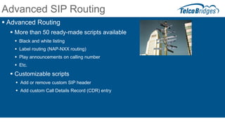 FreeSBC How To - Advanced SIP Routing | PPT