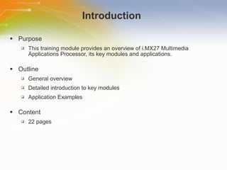 Introduction to i.MX27 Multimedia Applications Processors | PPT