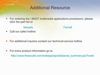 Introduction to i.MX27 Multimedia Applications Processors | PPT