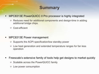 MPC8313E PowerQUICC II Pro Processor | PPT