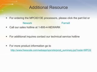 MPC8313E PowerQUICC II Pro Processor | PPT