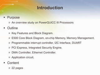 MPC854XE: PowerQUICC III Processors | PPT