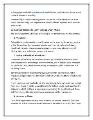 Free Sheet Music Why You should Learn to Read Sheet Music.pdf