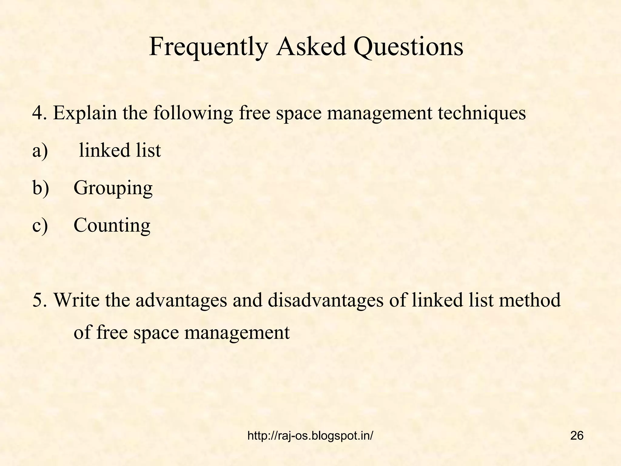 Free space managment46 | PPT
