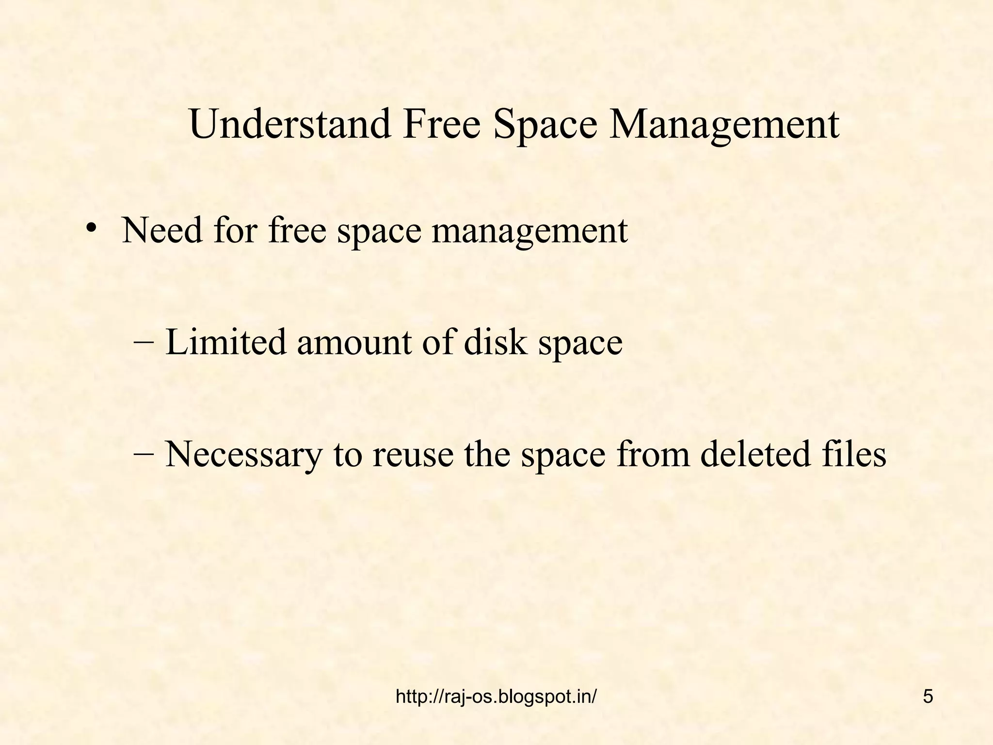 Free space managment46 | PPT