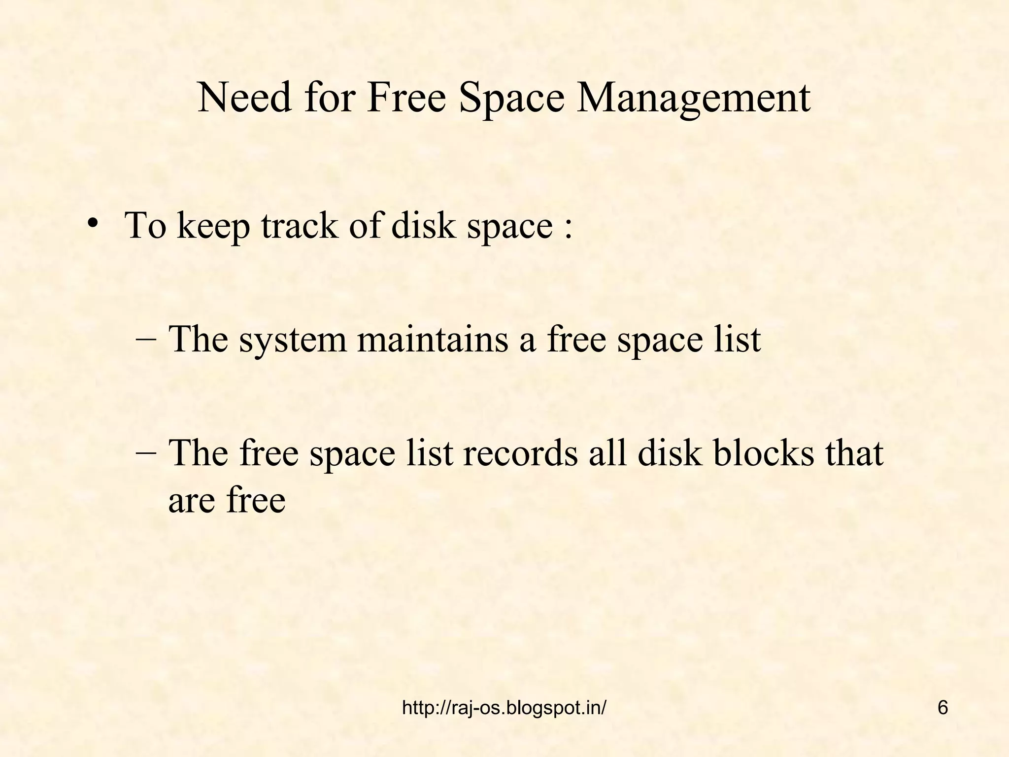 Free space managment46 | PPT