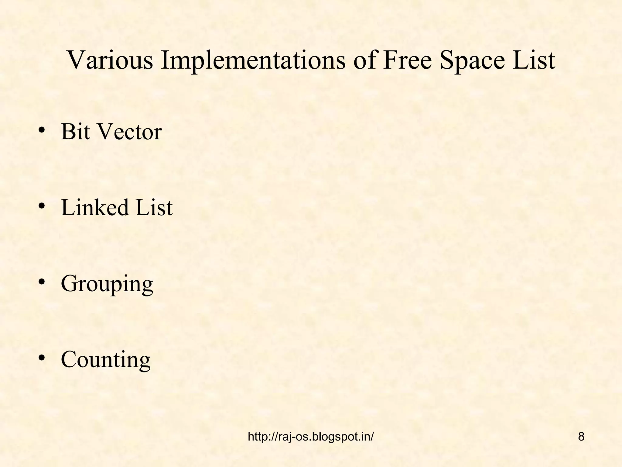 Free space managment46 | PPT