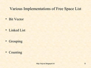 Free space managment46 | PPT