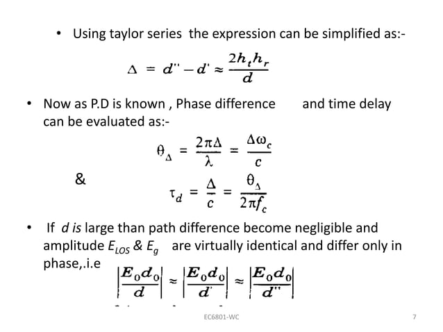 Path Loss Model For Wireless Communication Pptx Physics Science