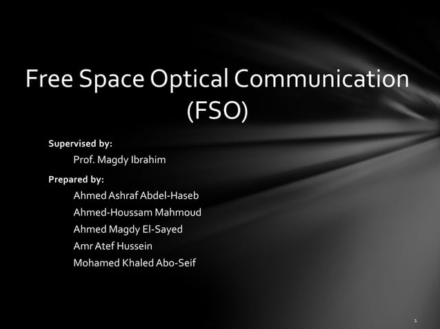 Free space optical communication | PPTX | Computer Networking | Computing
