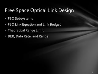 Free space optical communication | PPTX