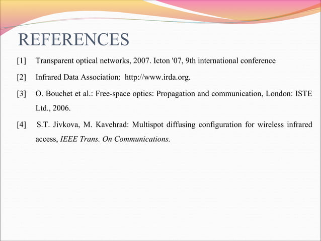 Free Space Optical Communication Ppt Computer Networking Computing