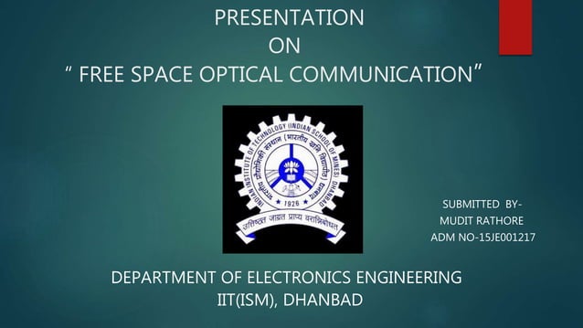 Free space optical communication | PPT
