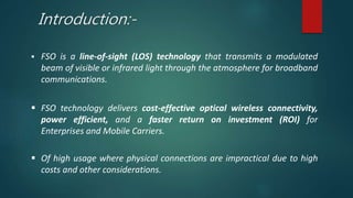 Free space optical communication | PPTX