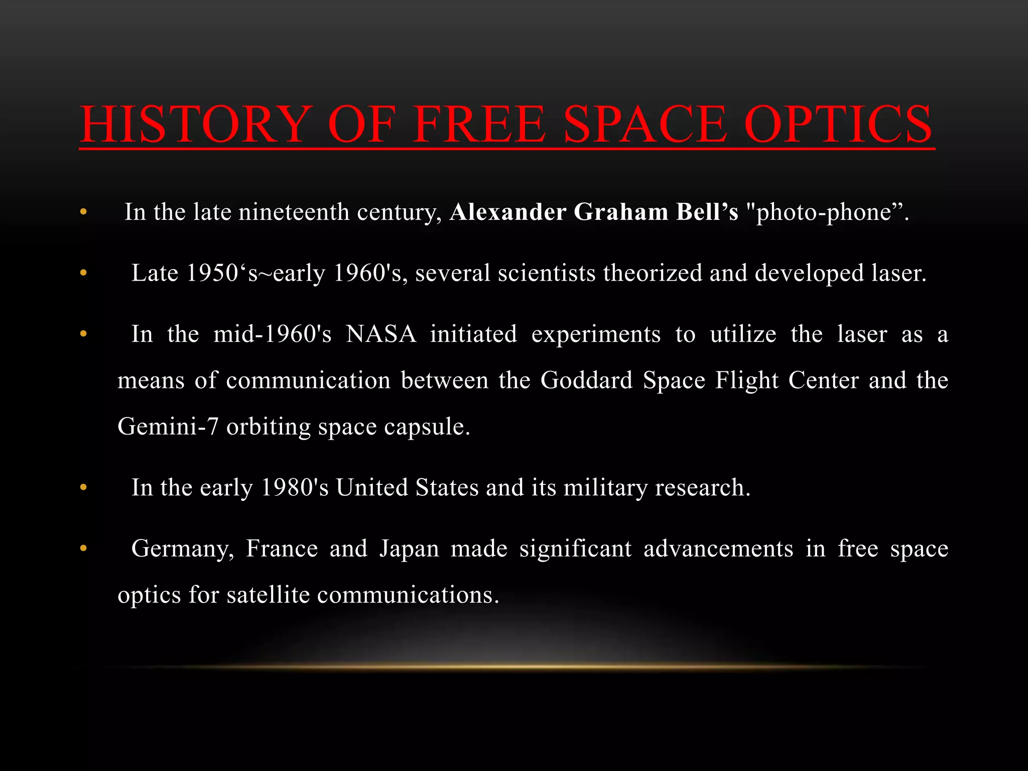 Free Space Optical Communication System Pptx Computer Networking Computing