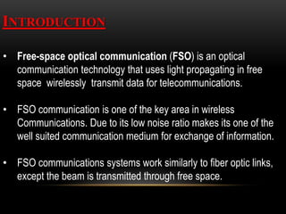 Free space optical communication system | PPTX | Computer Networking ...