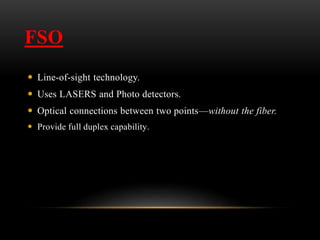 Free space optical communication system | PPTX | Computer Networking ...