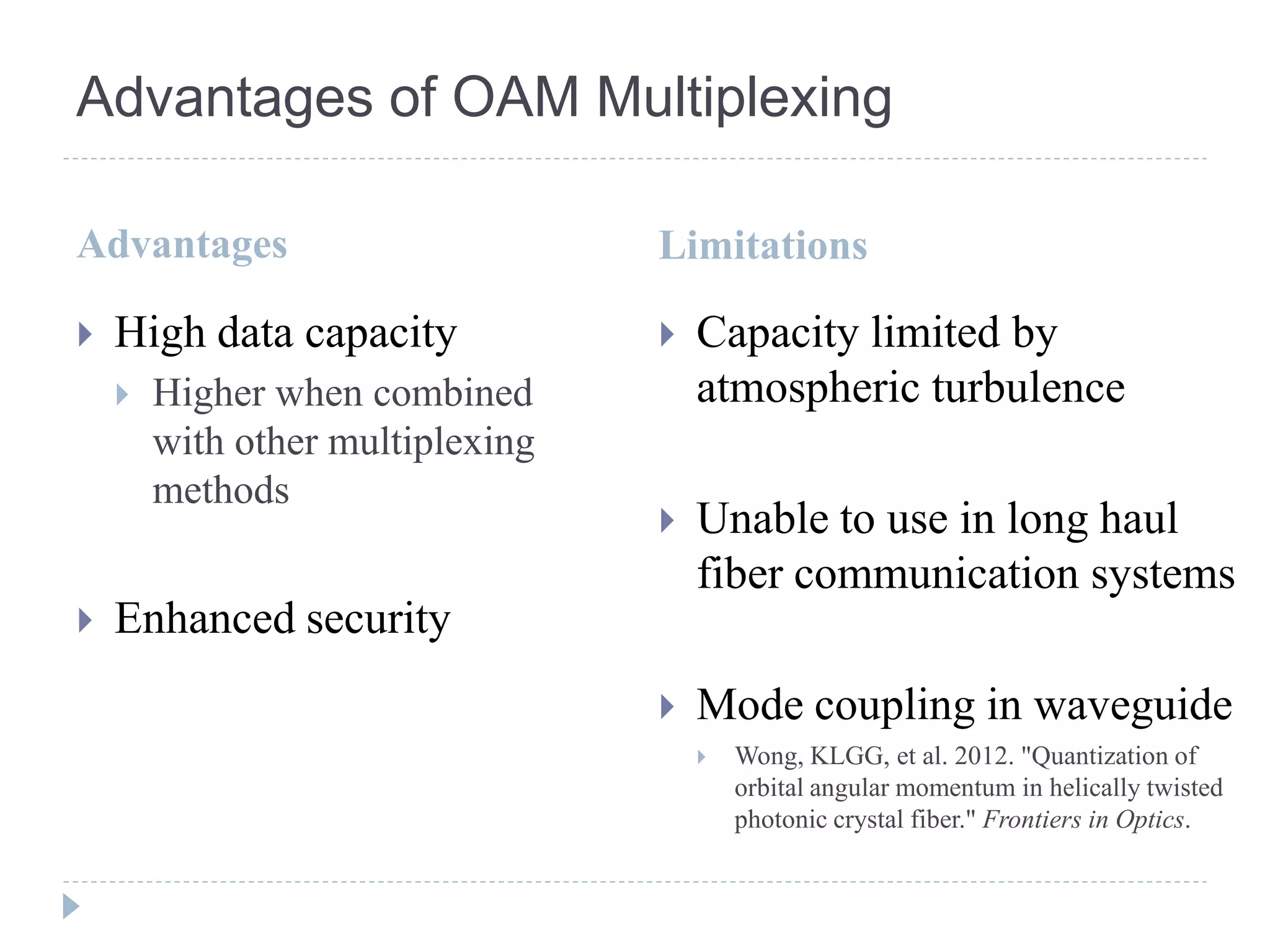 Free Space Optical Communication Using Orbital Angular Momentum Multiplexing Presentation Pdf