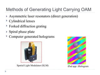 Free space optical communication using orbital angular momentum multiplexing - presentation | PDF