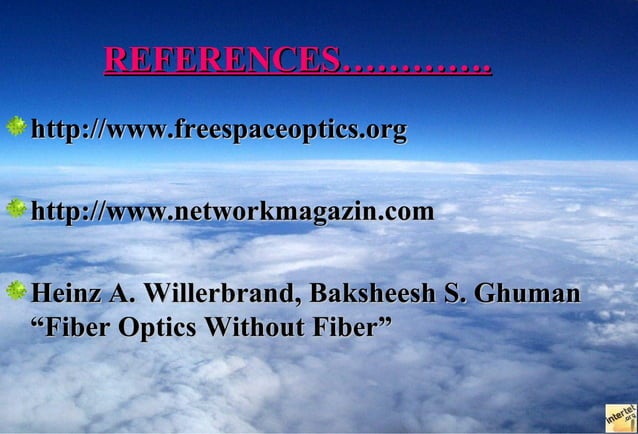 Free space optics | PPT | Computer Networking | Computing