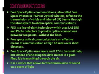 Free space optics communication | PPTX