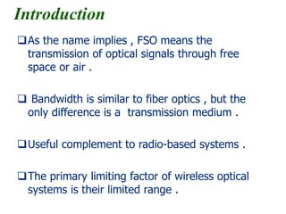 Free Space Optical Communication | PPT