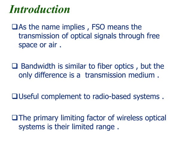 Free Space Optical Communication | PPT