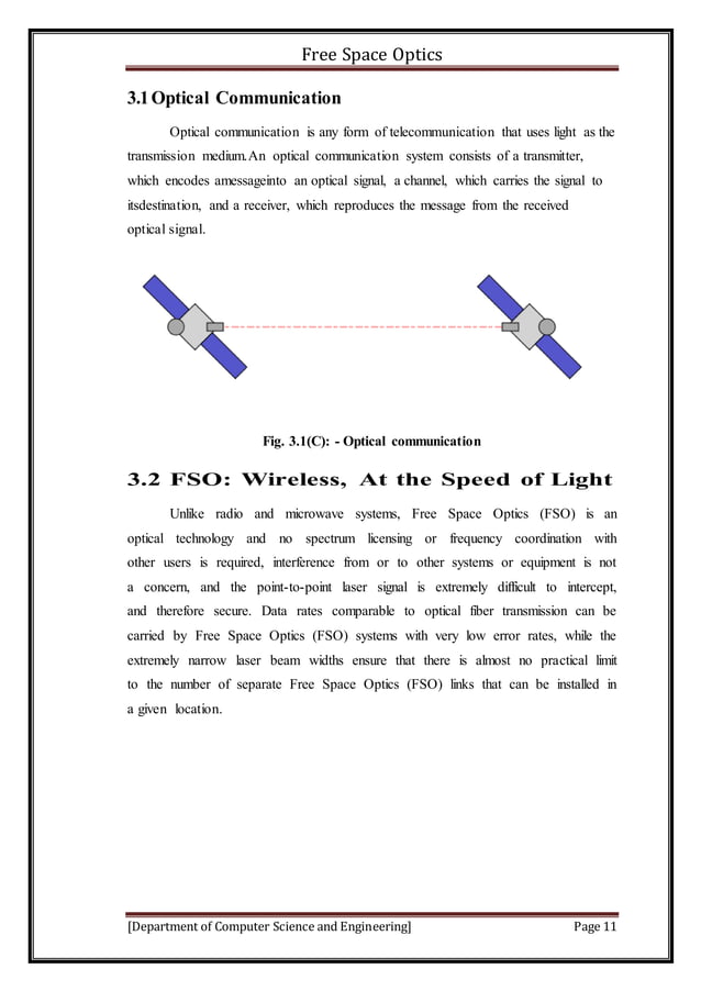 Free space optics (fso) seminar report full | DOCX | Computer ...