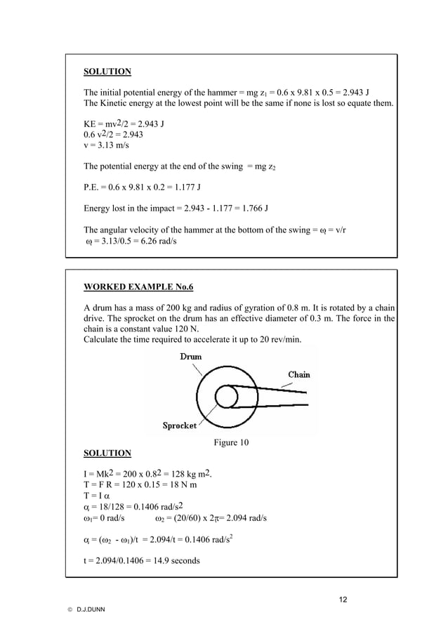 Free study calculation of inertia | PDF