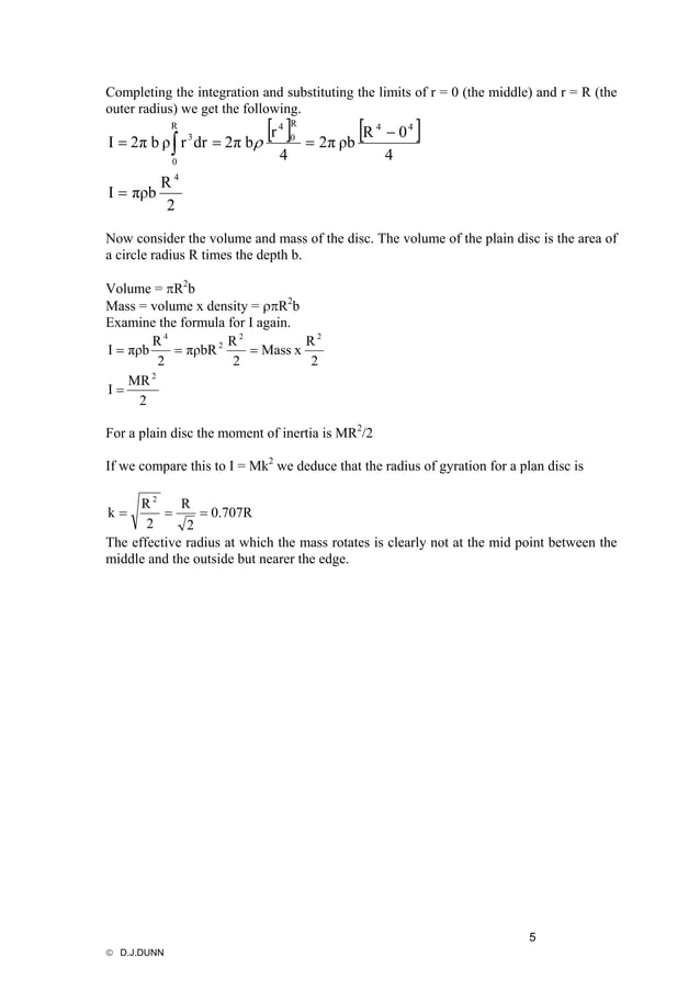 Free study calculation of inertia | PDF