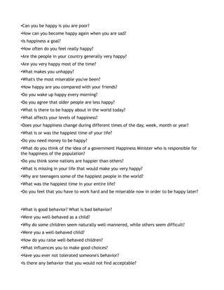 Free talk (random questions) | ODT
