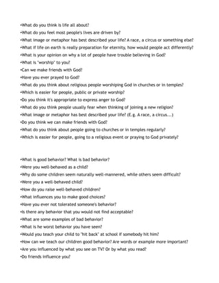 Free talk (random questions) | ODT