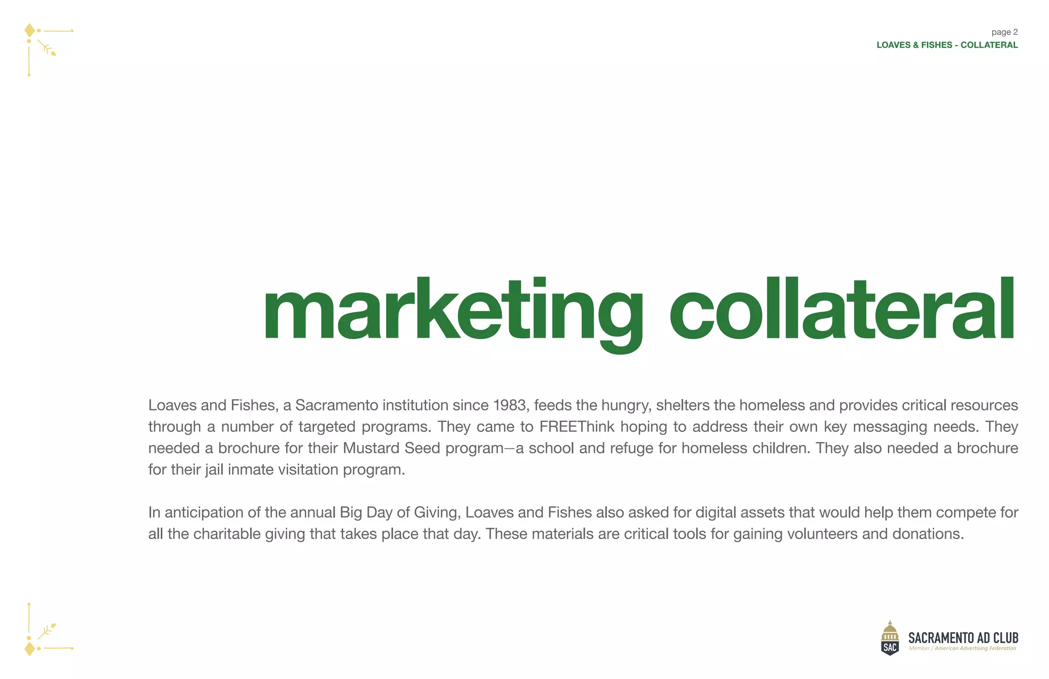 Loaves & Fishes: FREEThink 2016 Marketing Collateral | PPT