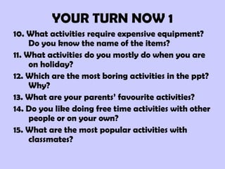 Free time activities 2 | PPT