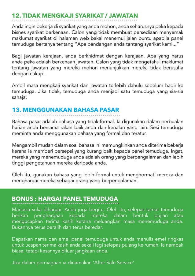 Tips Temuduga Kerja Kerajaan | PDF
