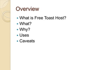Free toast host | PPTX