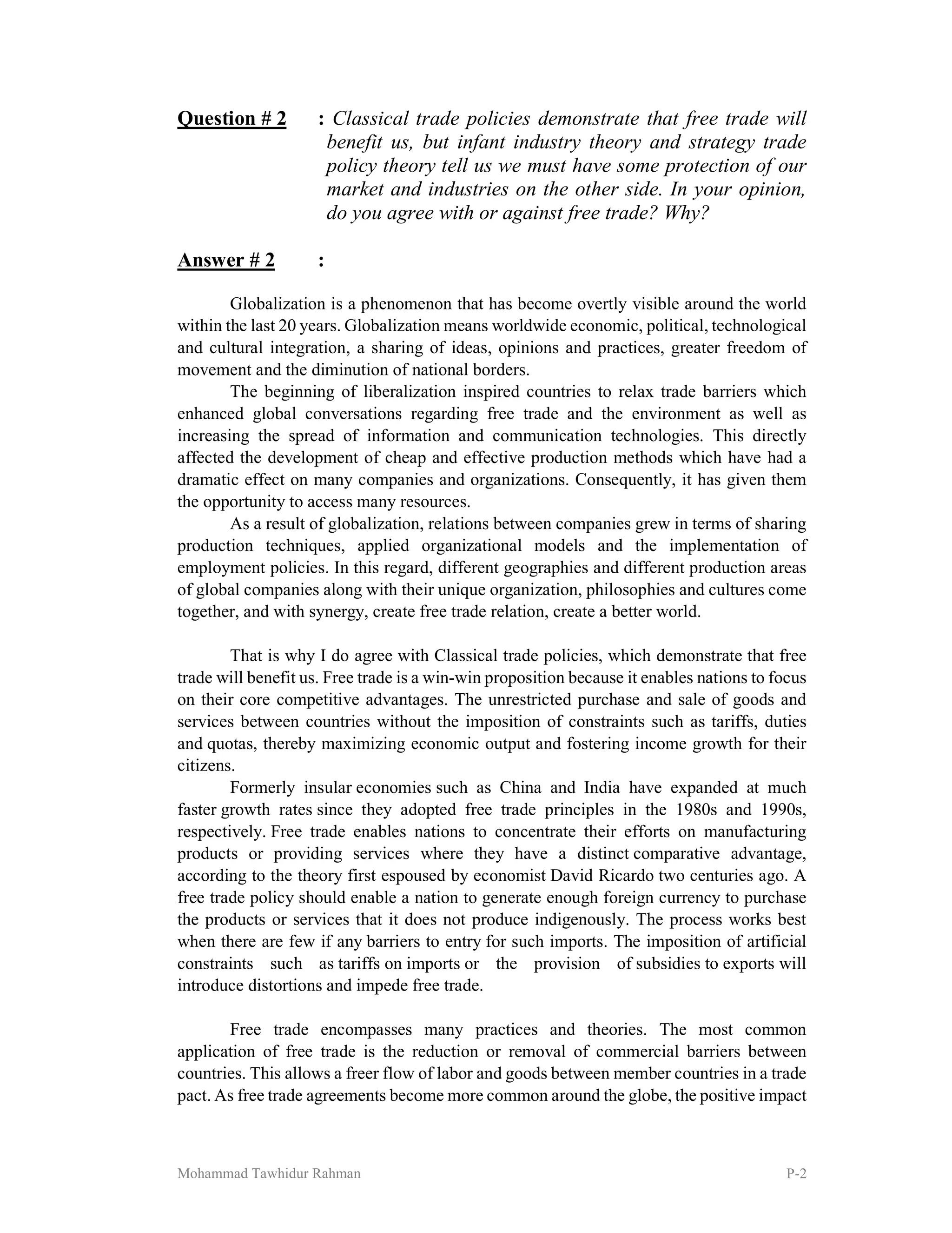 Free trade policy | PDF