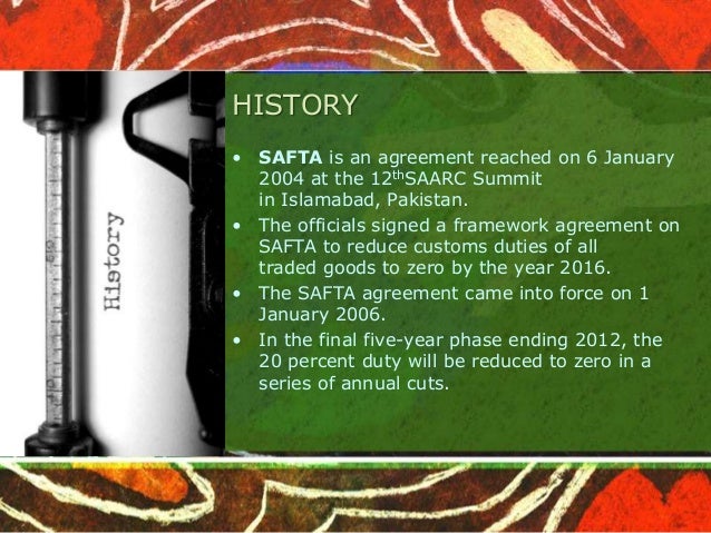 Free trade agreement-SAFTA