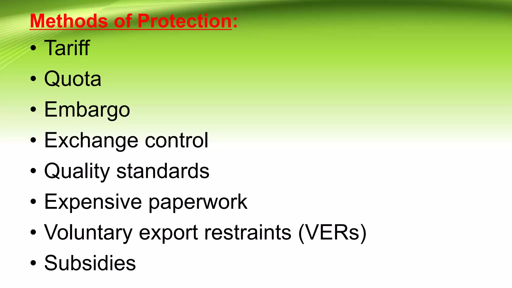 Free trade and protection | PPTX | Business | Business and Finance