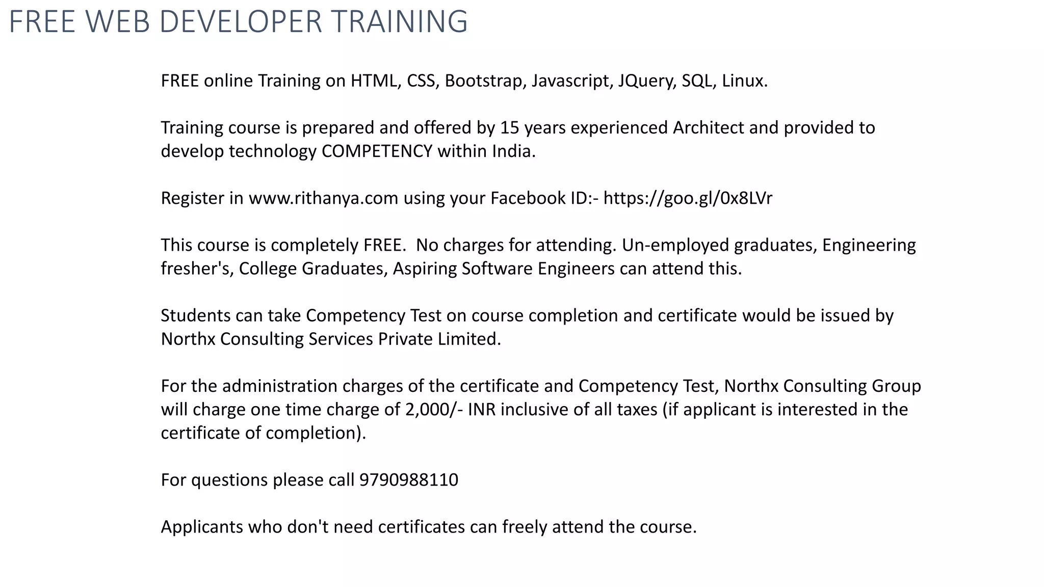 FREE Online Web Developer Training | PPT